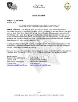 TRACY-PD-INVESTIGATES-HOMICIDE-IN-NORTH-TRACY | Tracy Police Department